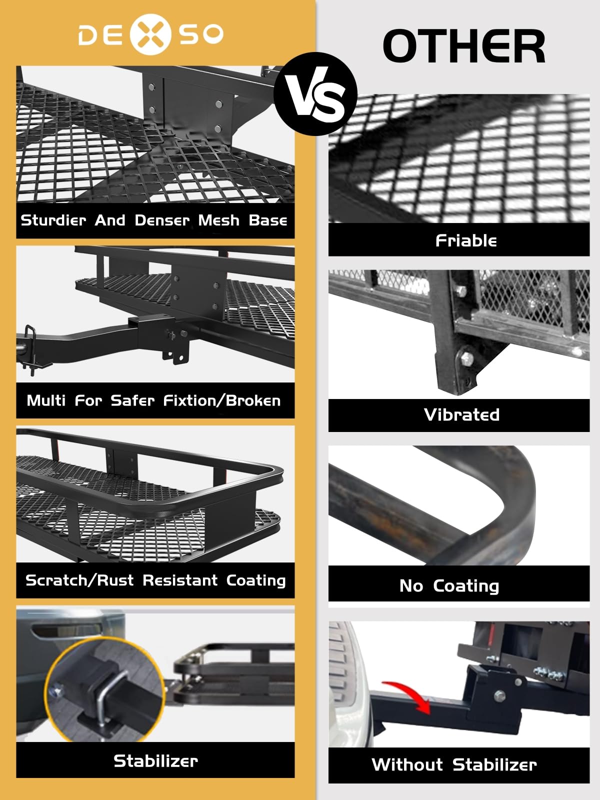 Snapklik.com : 500 Lbs Heavy Duty Hitch Mount Cargo Carrier, 60" X 20 ...