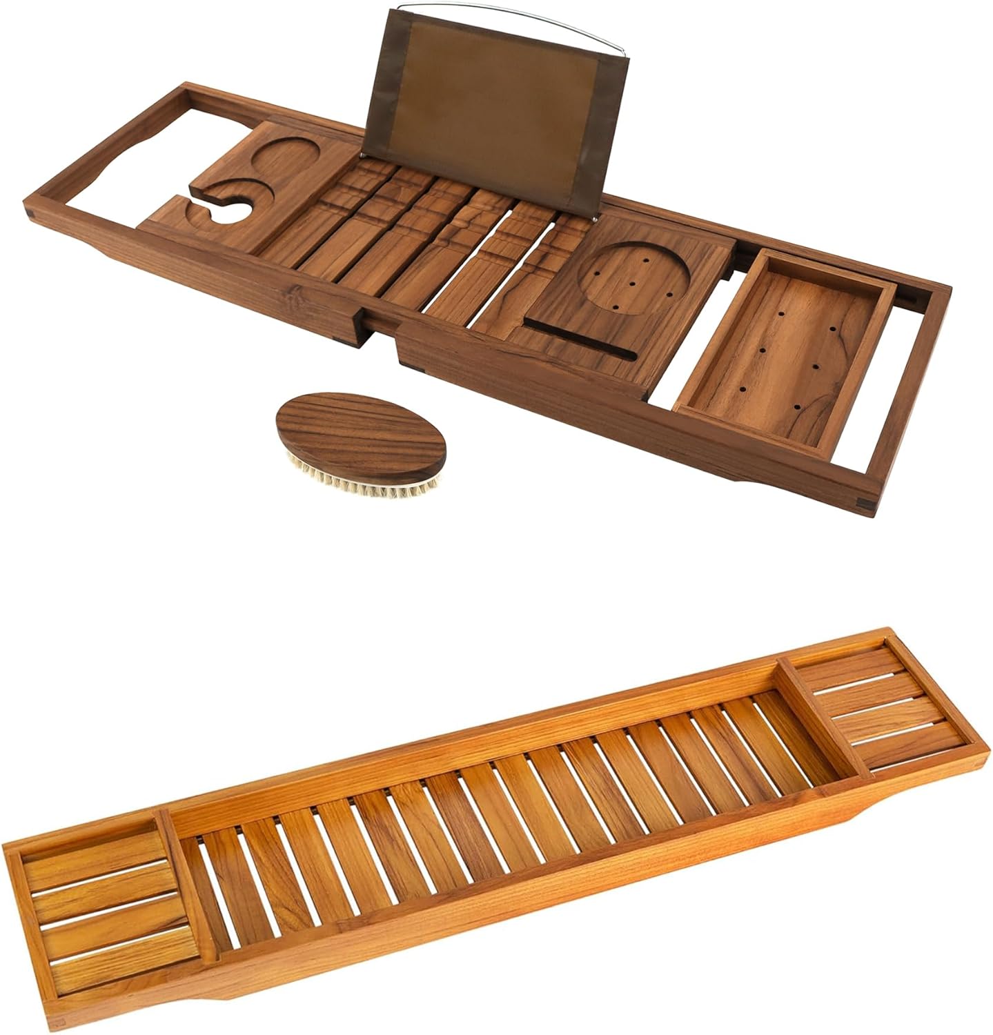 Amazon.com: VaeFae Premium Teak Bathtub Tray and Small Teak Bathtub ...