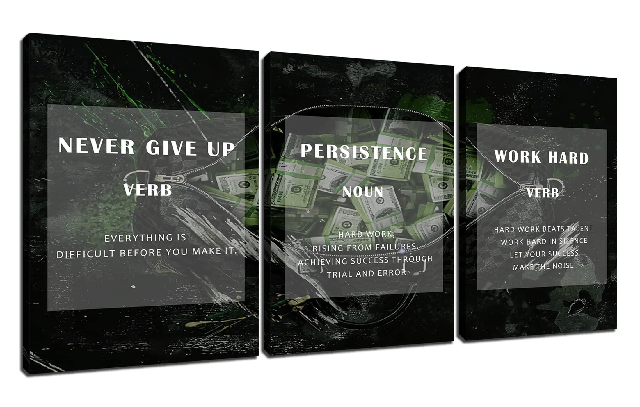 Amazon.com: Motivational Canvas Wall Art Never Give Up Poster ...