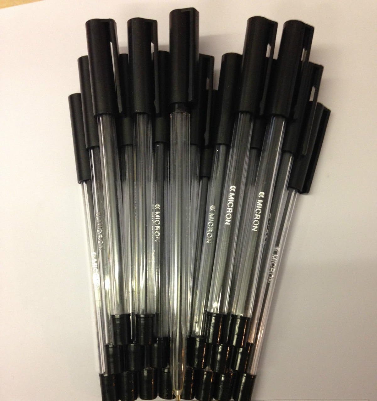 30x BLACK MICRON BALLPOINT PENS. MEDIUM POINT BLACK BIROS. : Amazon.co ...