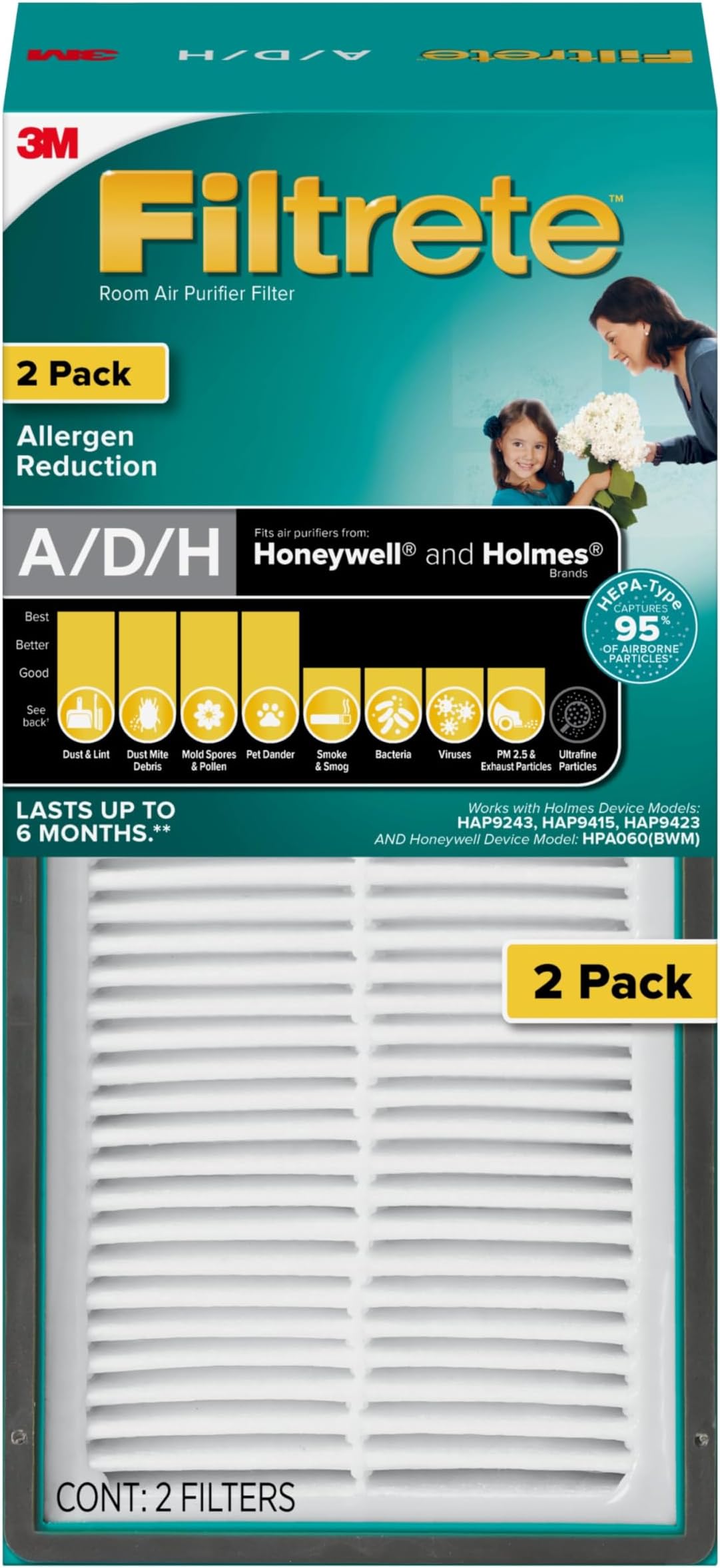 Amazon.com: Filtrete Allergen Reduction True HEPA Room Air Purifier ...