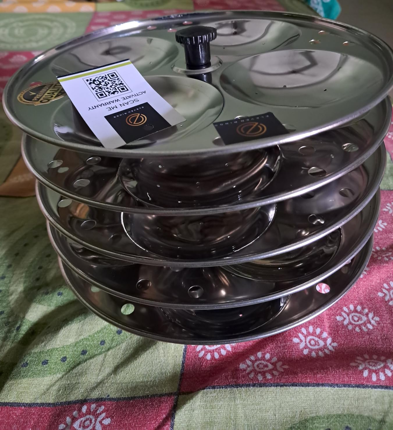 Eleven Rings 4 Plates Stainless Steel Idli Stand/Idli Maker Makes 16 ...