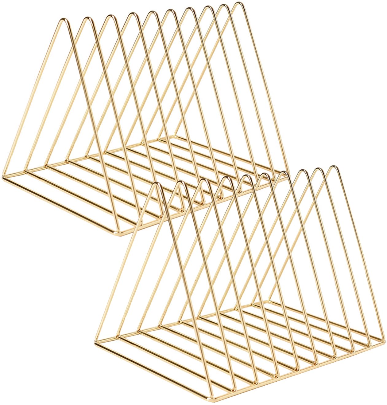 Amazon.com: Sooyee 2 Pack 9 Slot Gold Magazine Holder,Desktop File ...