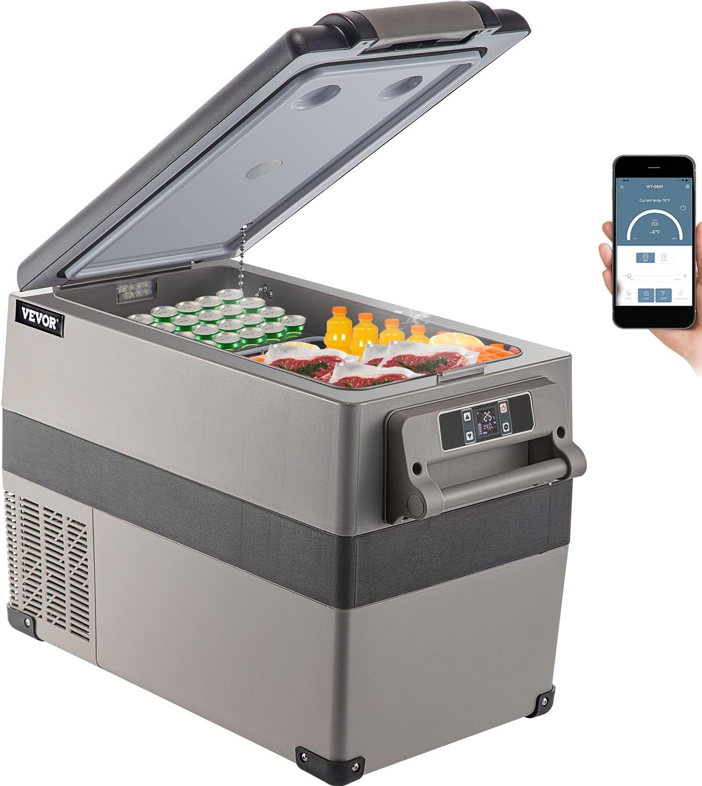 Amazon.com: VEVOR 12 Volt Refrigerator, 58 Qt Car Refrigerator, Dual ...