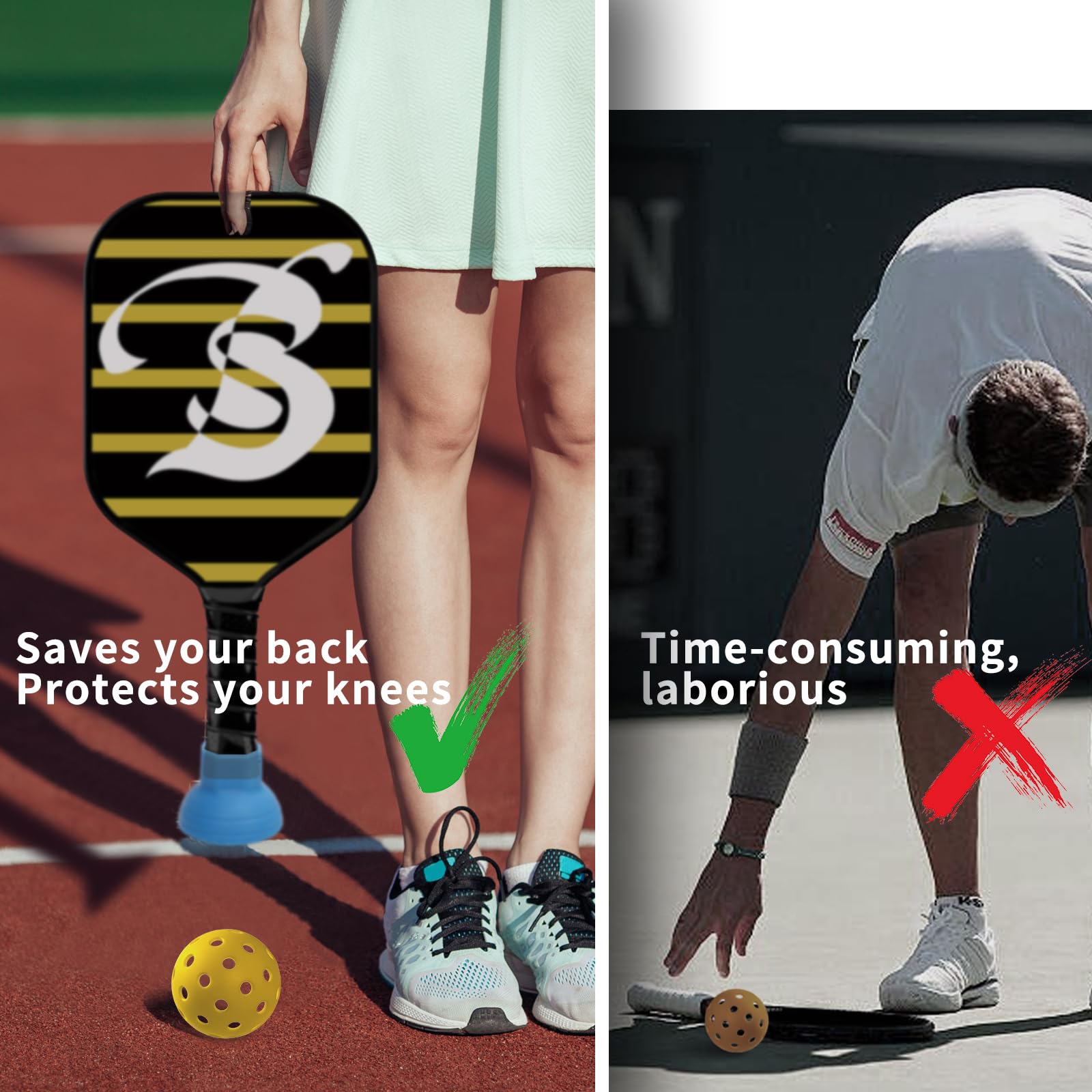 Snapklik.com : Powerfeng Pickleball Ball Retriever Paddles: Pickleball ...