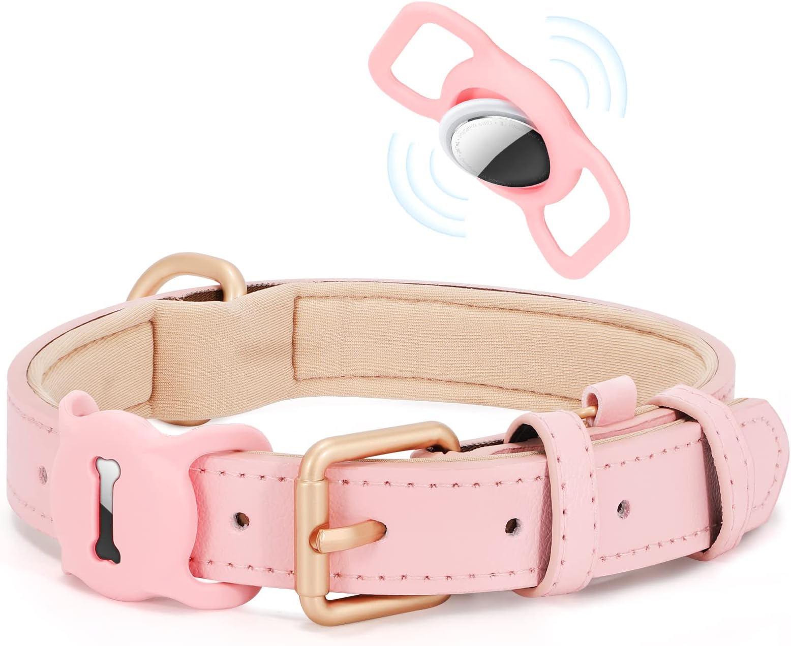 SlowTon Collar de Perro con Soporte para AirTag, Collars Ajustable para ...