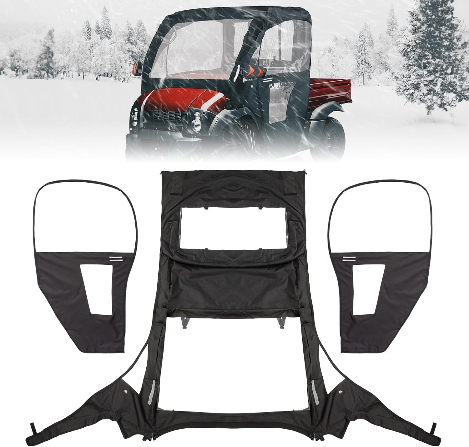 KEMIMOTO Soft UTV Cab Enclosure Compatible with Kawasaki Mule 600 610 ...