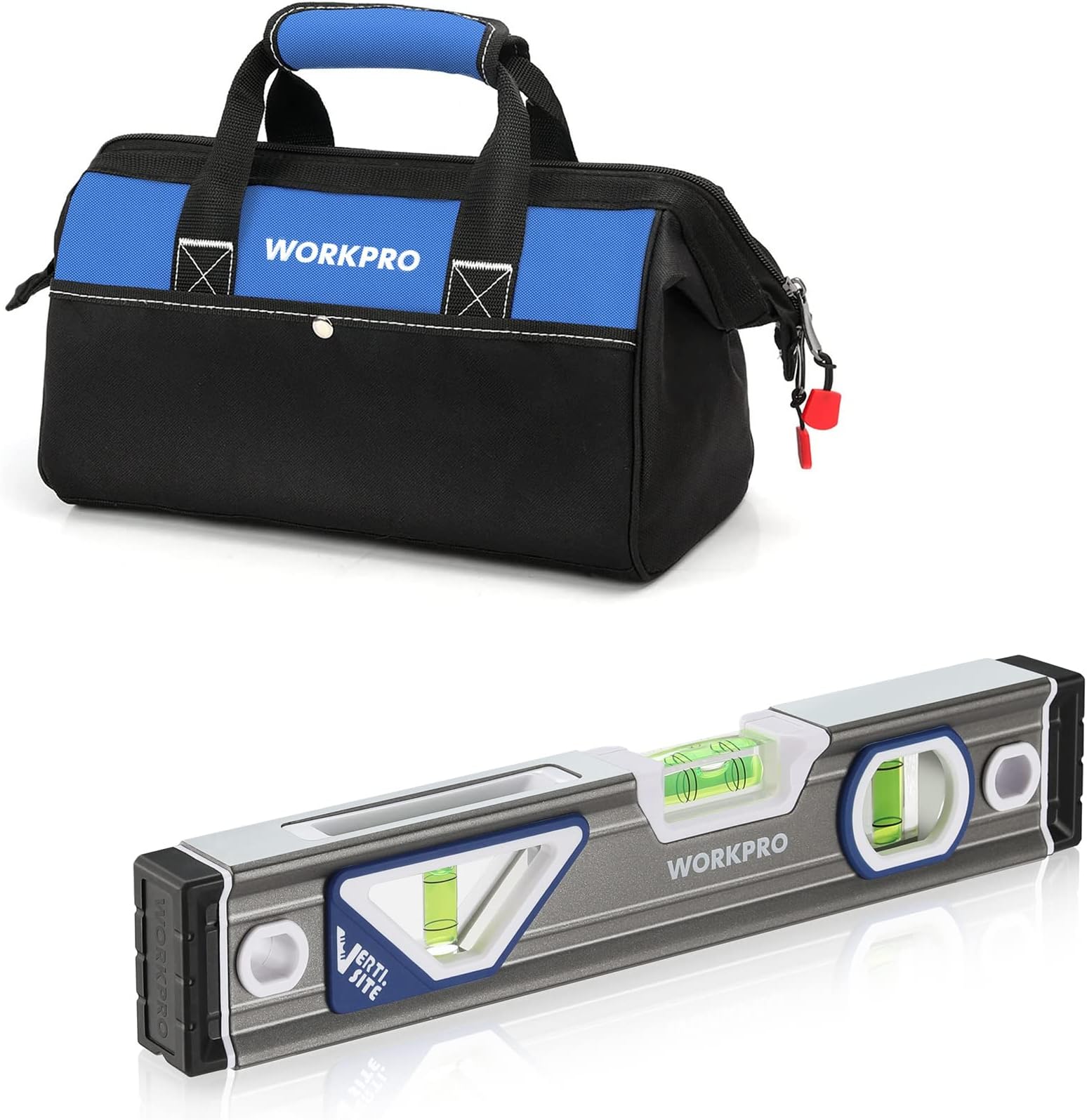 WORKPRO 13-inch Tool Bag + 10 Inch Torpedo Level - Amazon.com