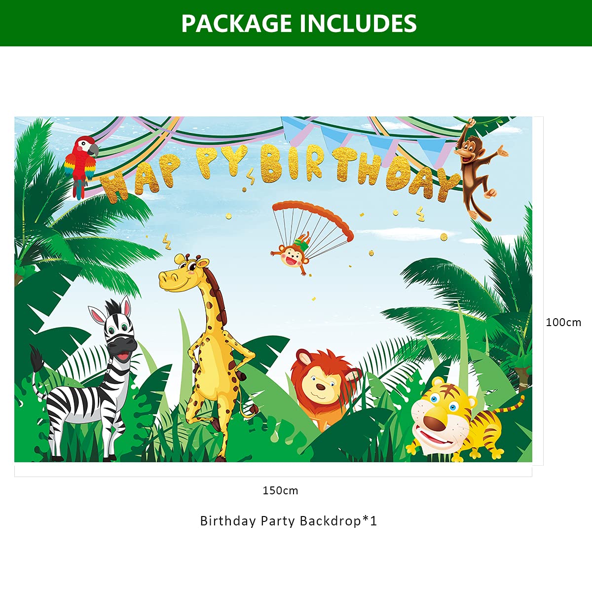Jungle Theme Party Decorations, 102Pcs Birthday Party Supplies ...