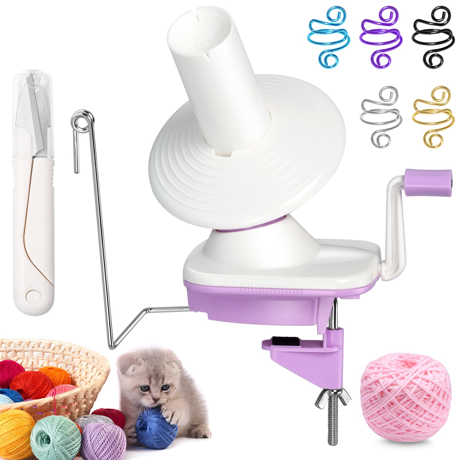 Amazon.com: Yarn Ball Winder, Yarn Winder for Crocheting, Yarn Spinner ...
