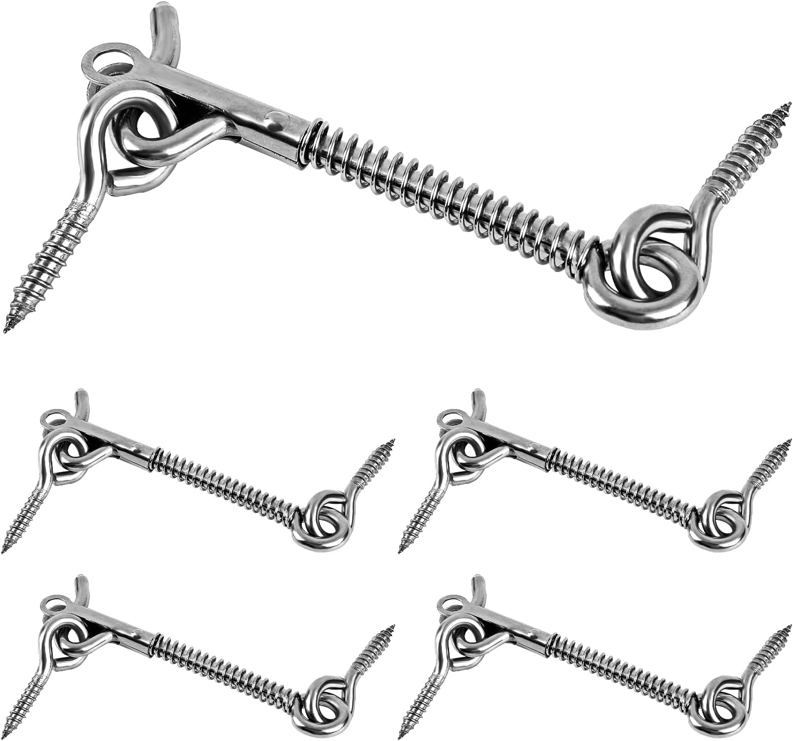 Amazon.com: DGHAOP 4pcs Stainless Steel Spring Hook and Eye Safety ...