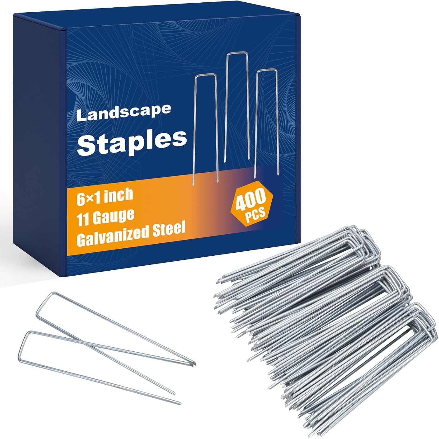 Amazon.com : Whonline 400pcs 6 Inch Landscape Galvanized 11 Gauge ...