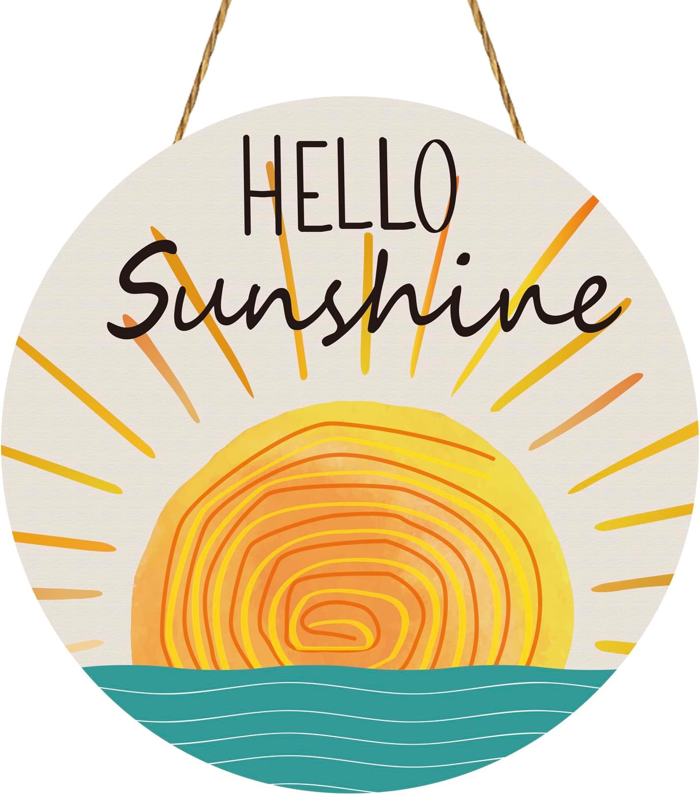 Amazon.com: Summer Hello Sunshine Door Sign Beach Decor Sun Sets Over ...