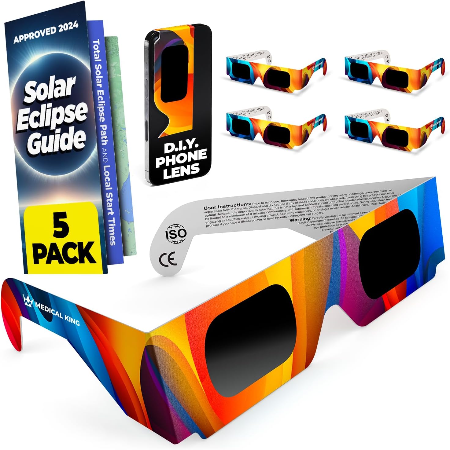 Amazon.com: Medical king Solar Eclipse Glasses 2024 CE and ISO ...