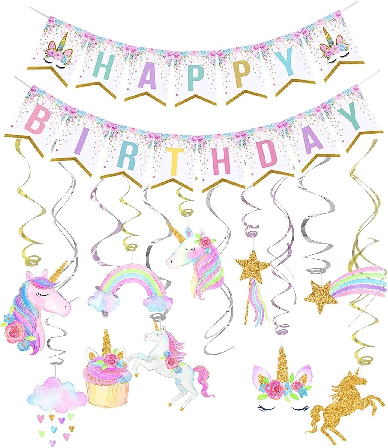 Amazon.com: Unicorn Birthday Decorations, Unicorn Party Decorations ...