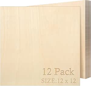 Amazon.com: Blisstime 12PCS 12x12 Inch Wood Squares Unfinished Square ...