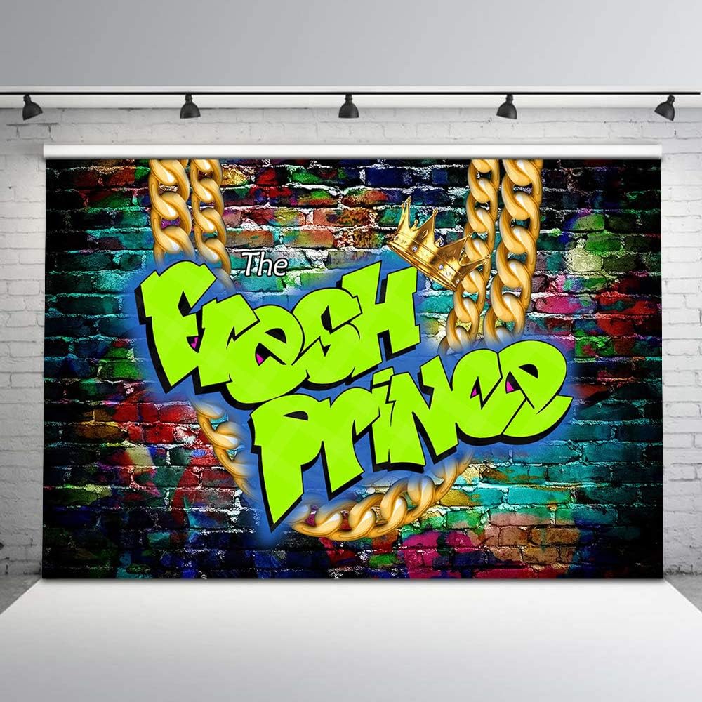 Amazon.com : Avezano The Fresh Prince Backdrop Graffiti Wall Gold Chain ...