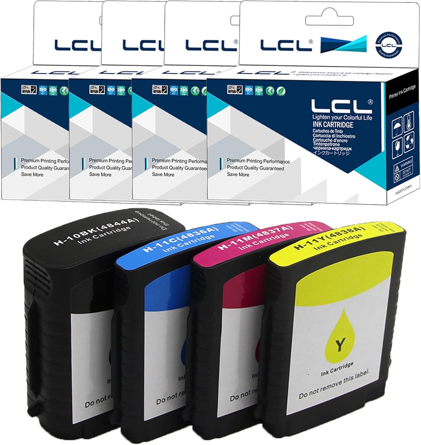 Amazon.com: LCL Compatible Ink Cartridge Replacement for HP 10 11 ...