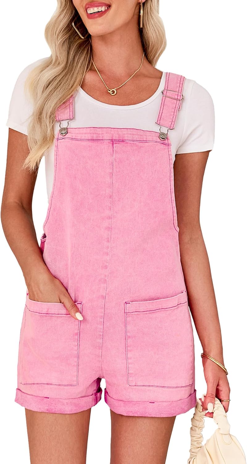 Amazon.com: luvamia Short Overalls for Women Loose Fit Jean Rompers ...