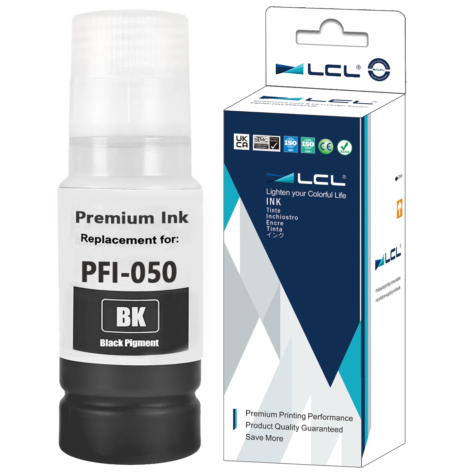 Amazon.com: LCL PFI-050 Black Ink Bottle Replacement for Canon PFI050 ...
