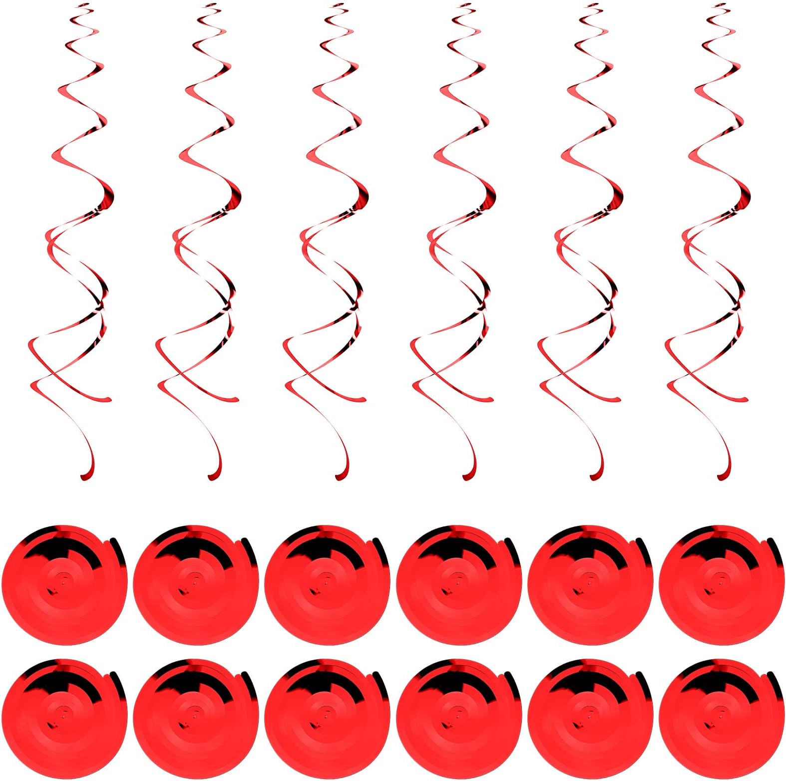 Hanging Swirl Decorations, 12 Rolls Red Swirls Ceiling Party ...
