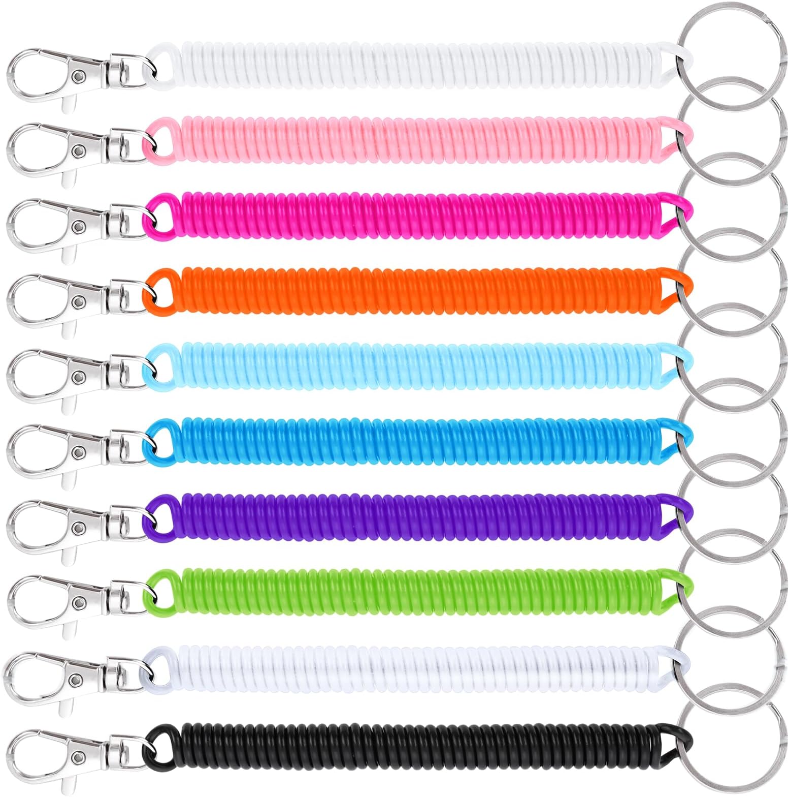 Amazon.com: LIGHUFEIC Retractable Coil Springs Keychain Reinforce Coil ...