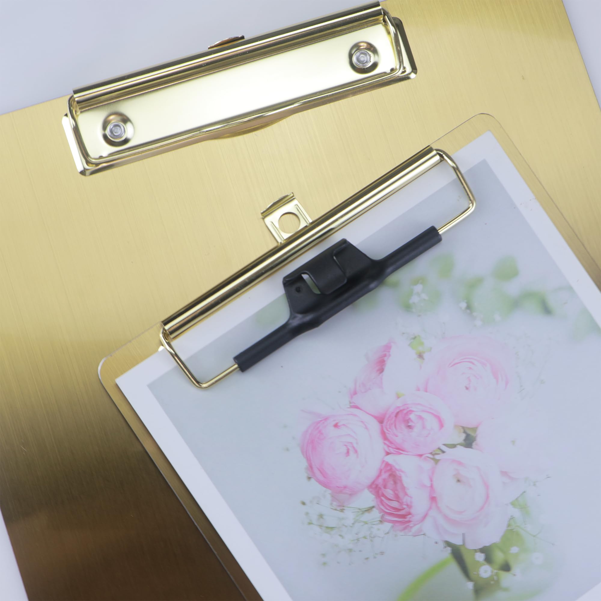 Office Clipboard Gold Stainless Steel Magnetic Clipboard - 9.2x12.5 ...