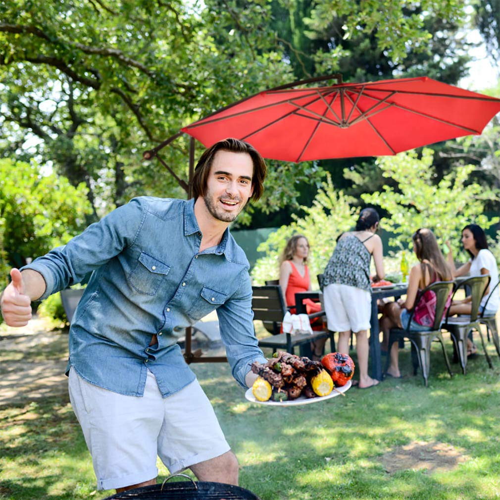 FDW 10' Patio Umbrella Offset Hanging Umbrella Outdoor Market Umbrella ...