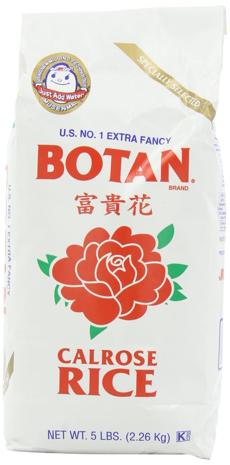 Amazon.com : Botan Calrose Rice Musenmai, 5-Pound : Rice Produce ...