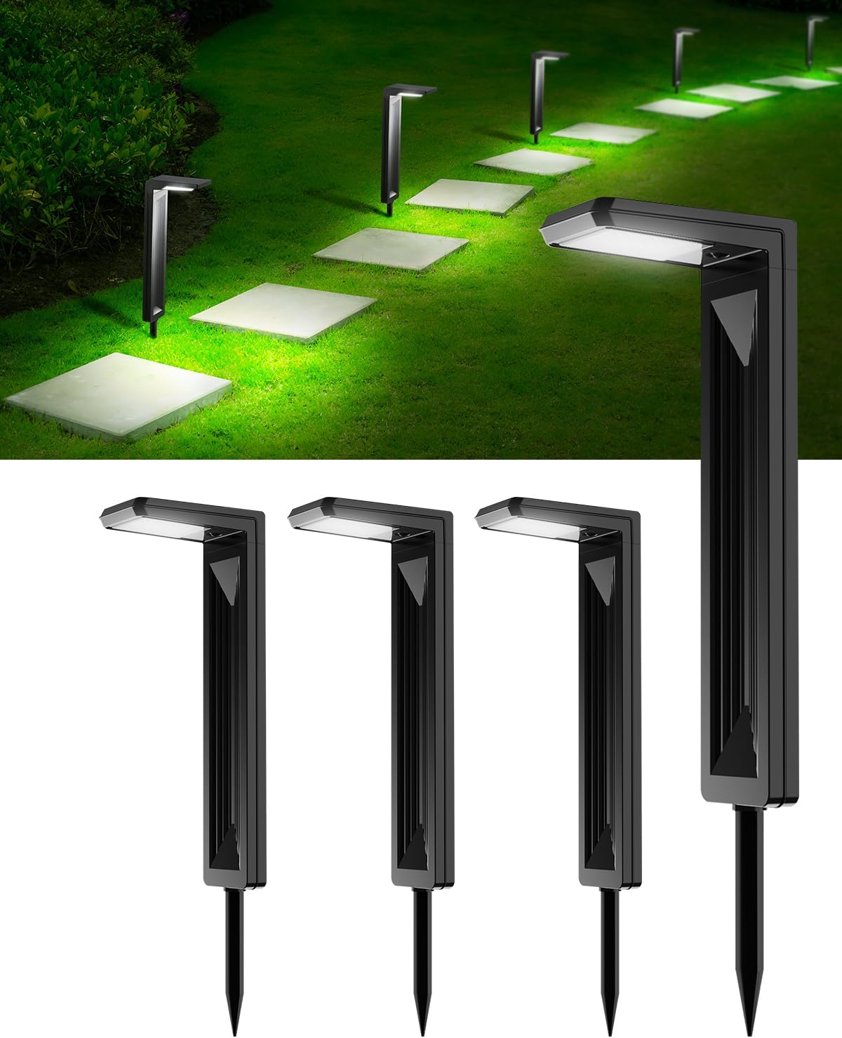 FALOVE Solar Fence Lights 8 Pack and Solar Pathway Lights 4 Pack Super ...