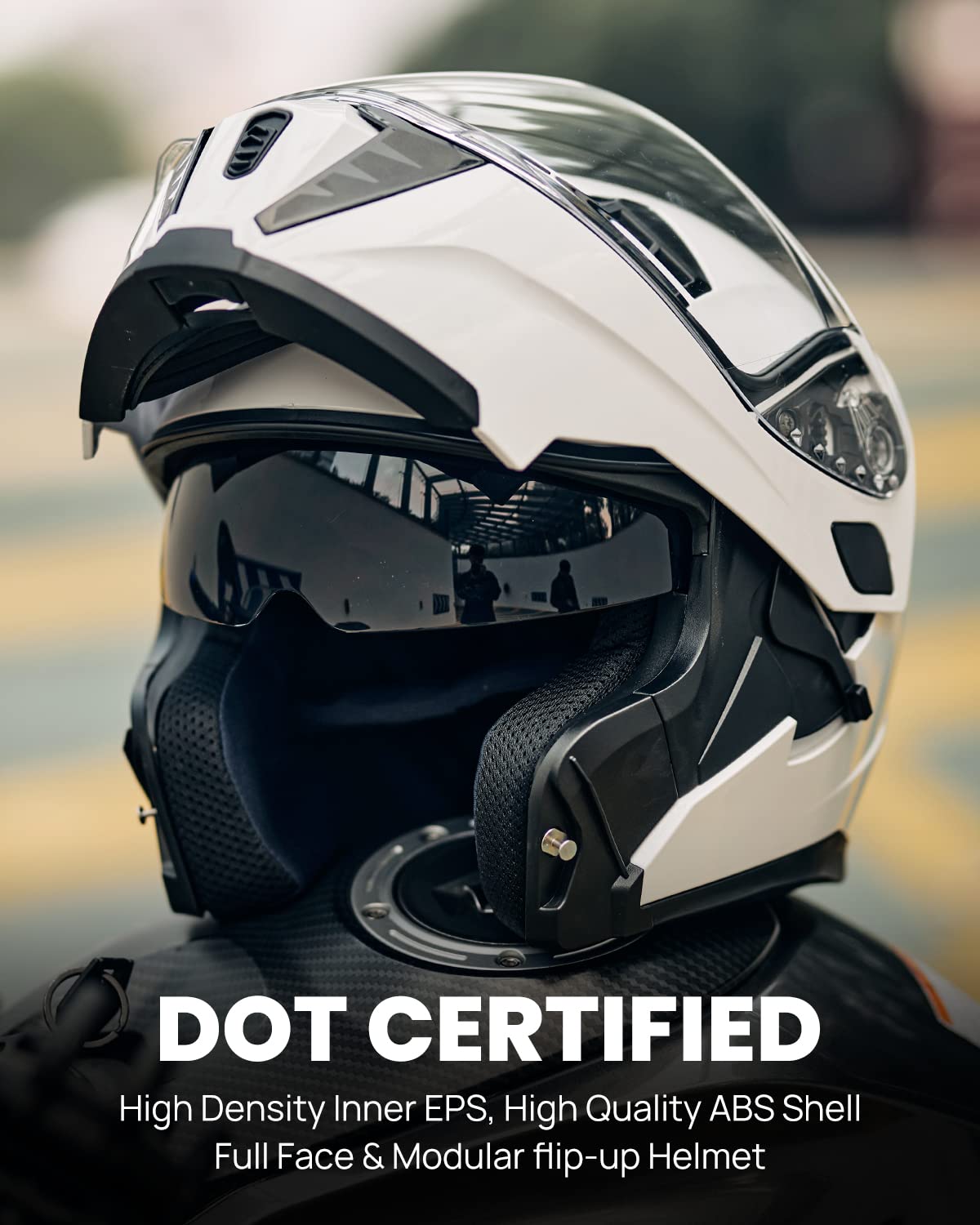 Snapklik.com : ILM Motorcycle Dual Visor Modular Flip Up Full Face Helmet