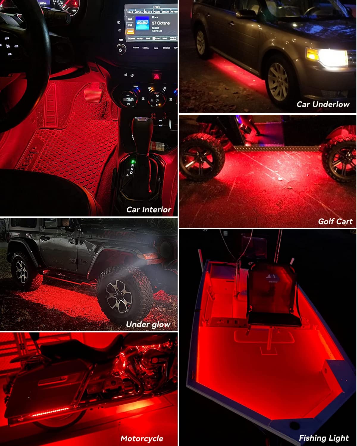 Snapklik.com : 12V Led Light Strip 12" Connectable Red Led Strip Lights ...