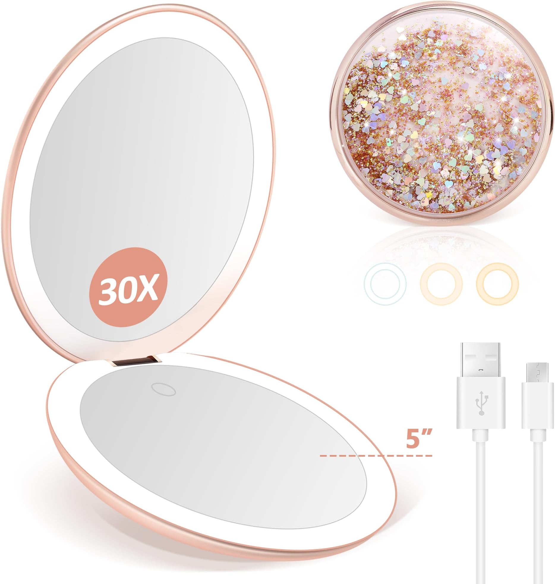 Amazon.com - Floxite 15Xmag, Blue, Tabletop Mount, Round Glass Mirror ...