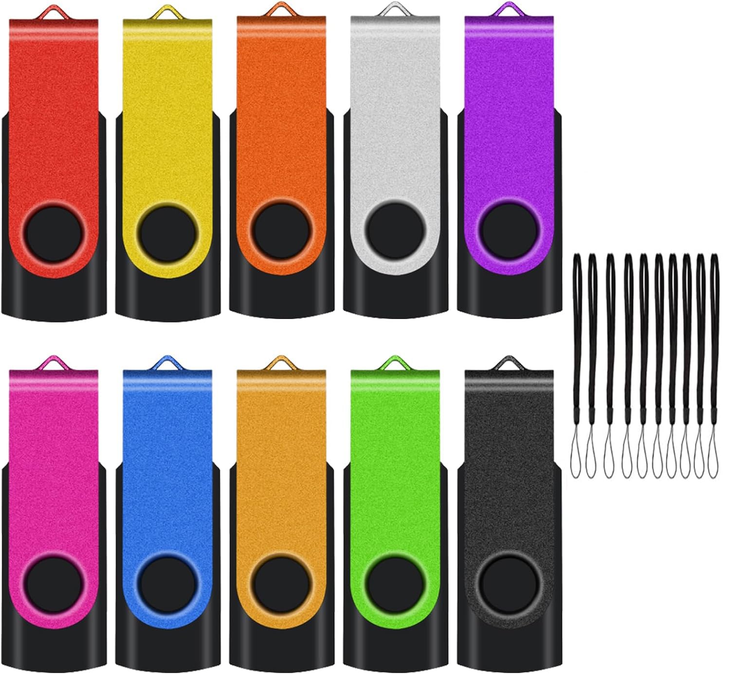 Amazon.com: EASTBULL Flash Drive Bulk 2GB USB 10 Pack with Lanyards USB ...