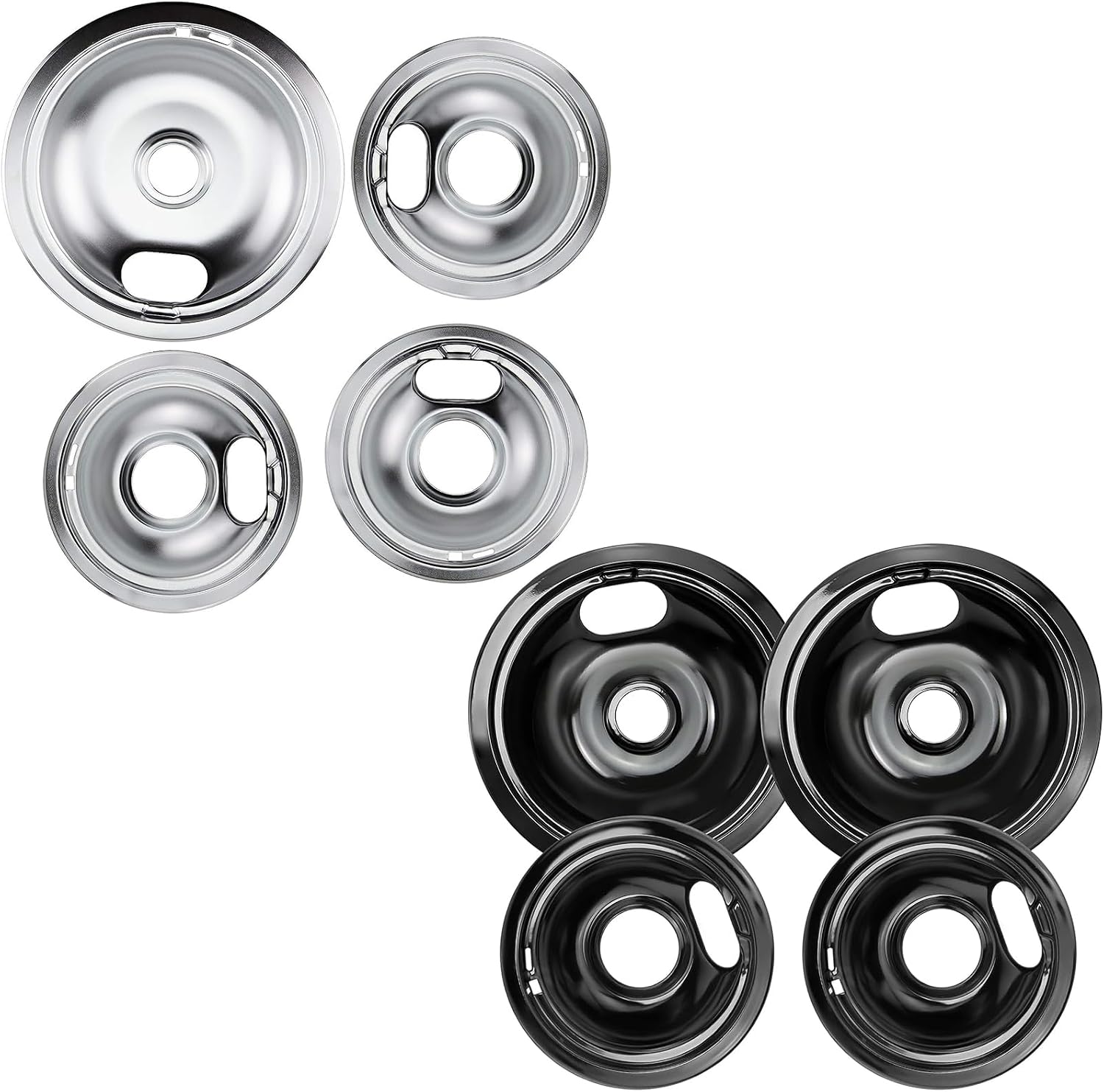 Amazon.com: W10290350 W10290353 Porcelain Burner Drip Pan Bowls and ...