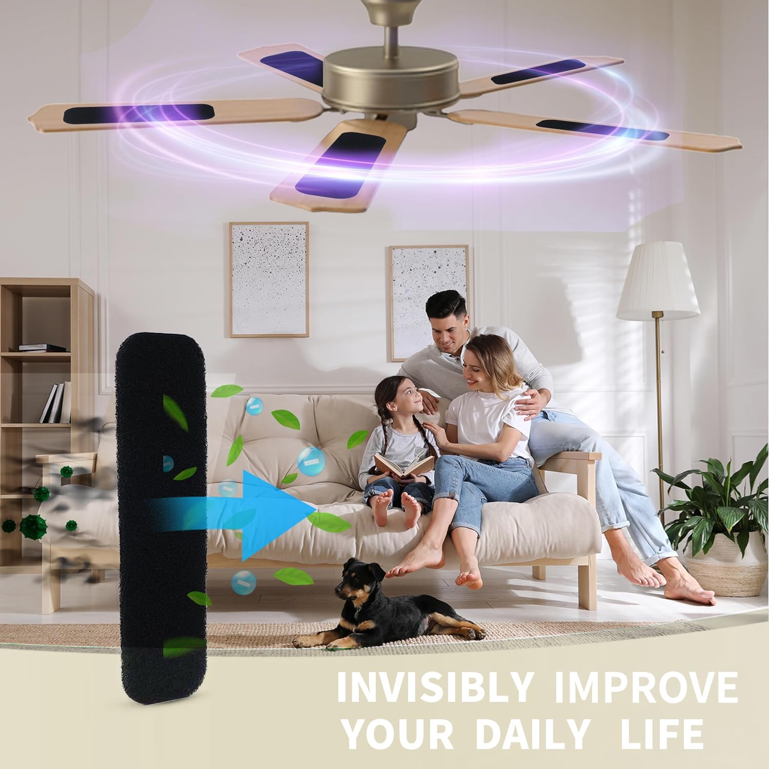 Snapklik.com : Ceiling Fan Filters For Blades, 5-Pack Activated Coconut ...