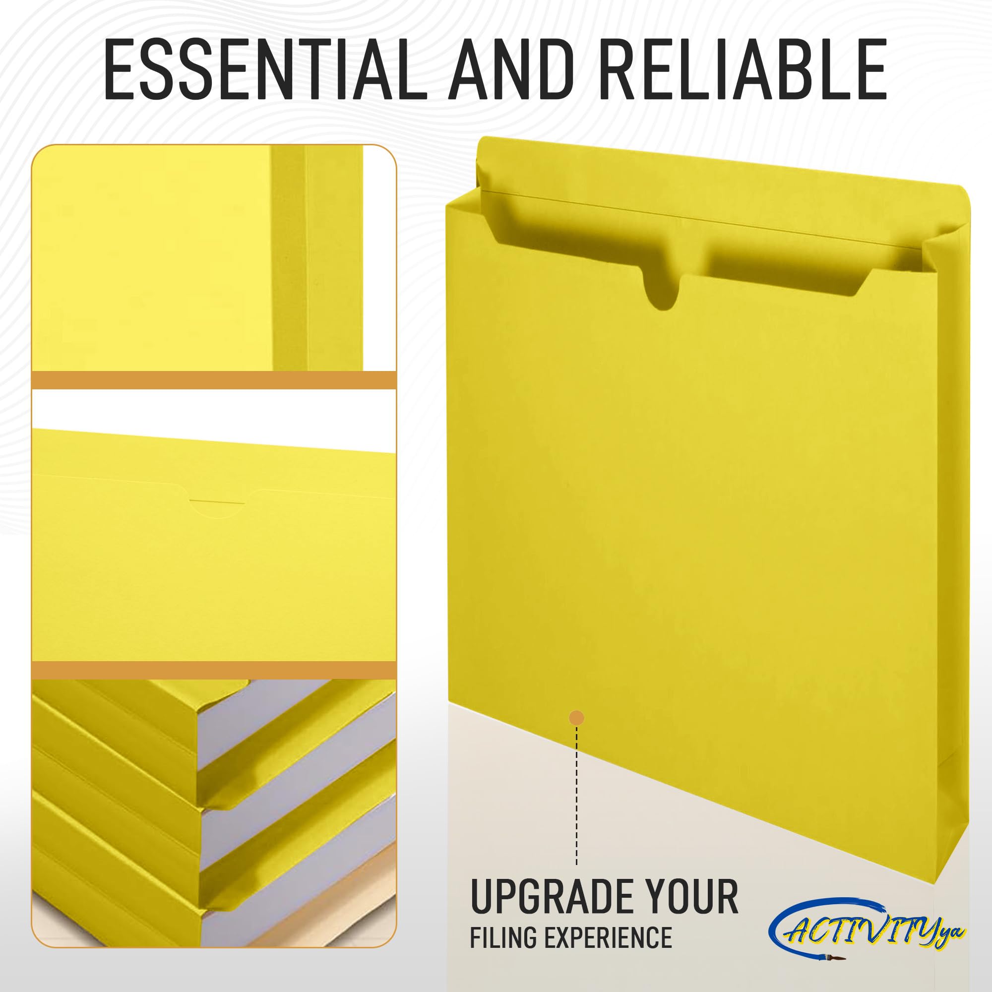 Snapklik.com : Yellow File Jackets, 2 Inch Expansion, Letter Size ...