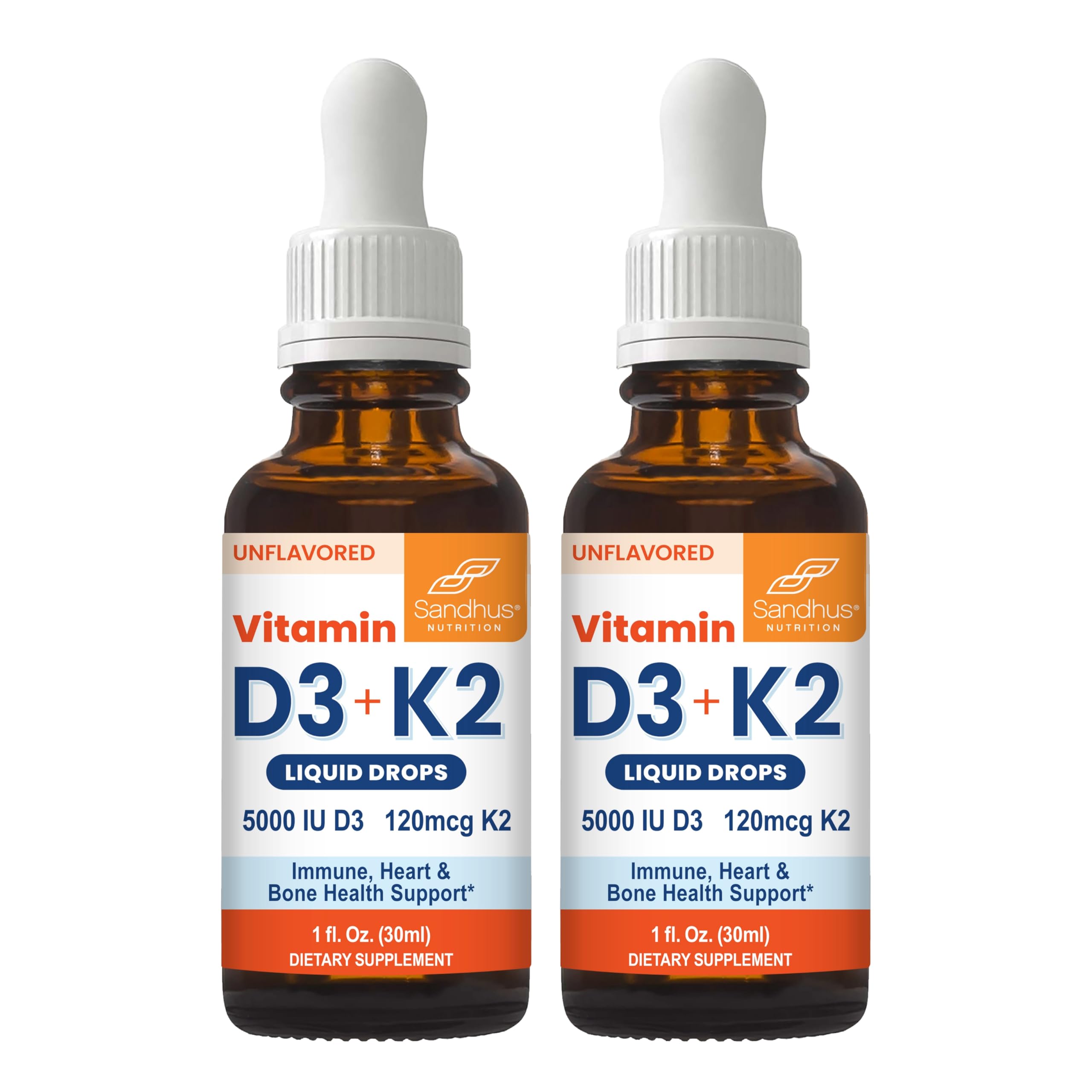 Amazon.com: Sandhu's Vitamin D3 K2 Drops for Adults | 5000 IU D3 Liquid ...