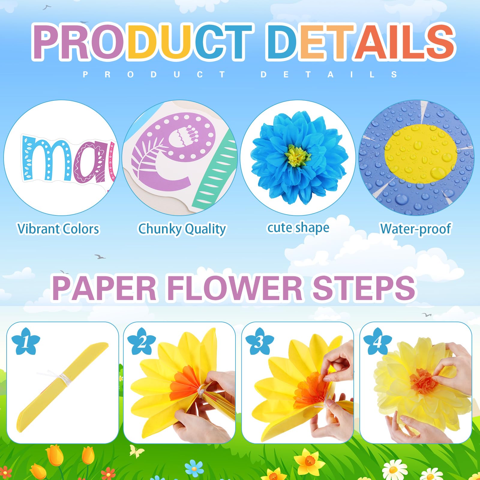 Snapklik.com : TaoBary 96 Pcs April Showers Bring May Flowers Bulletin ...