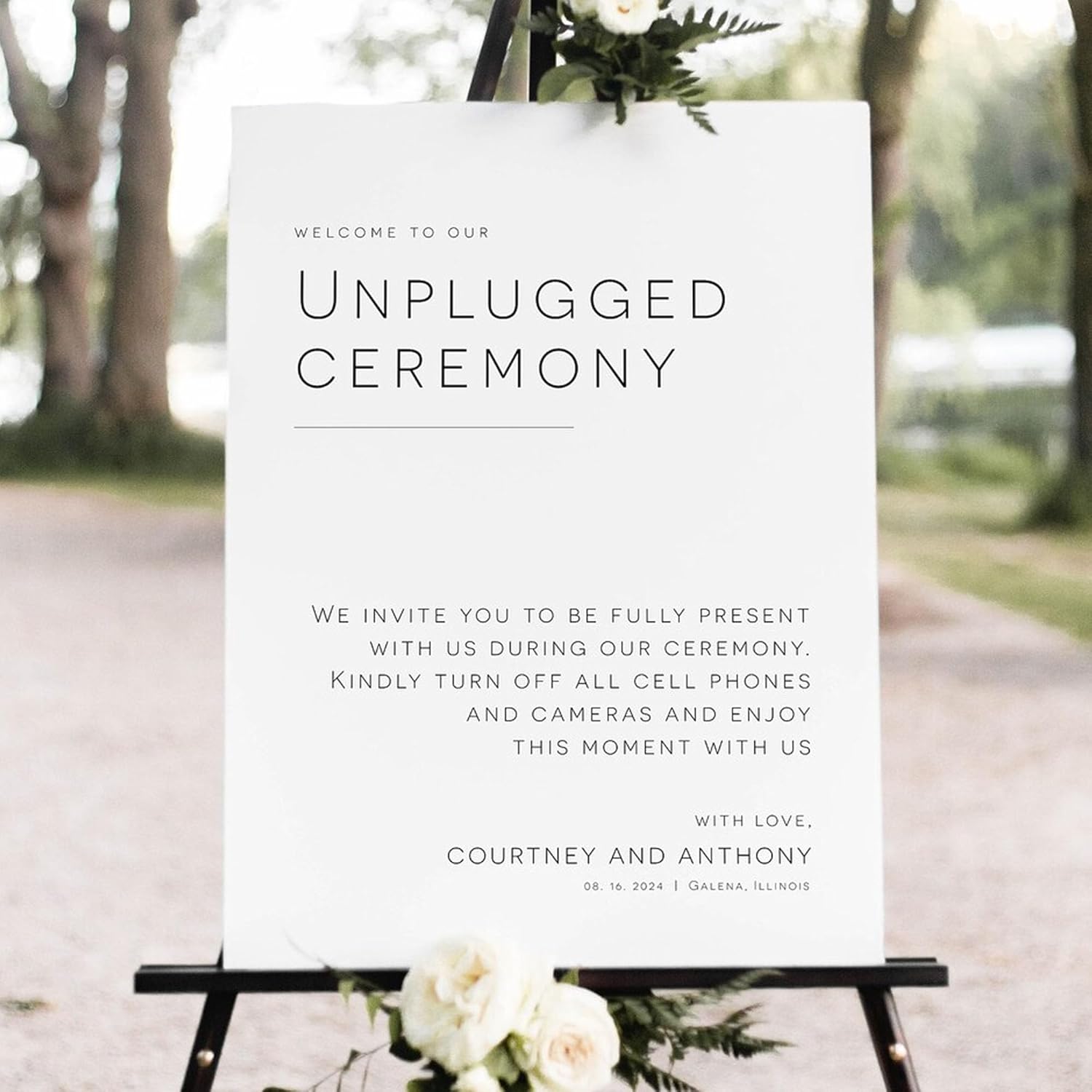 Amazon.com: Unplugged Ceremony Sign, Minimalist Wedding Unplugged ...