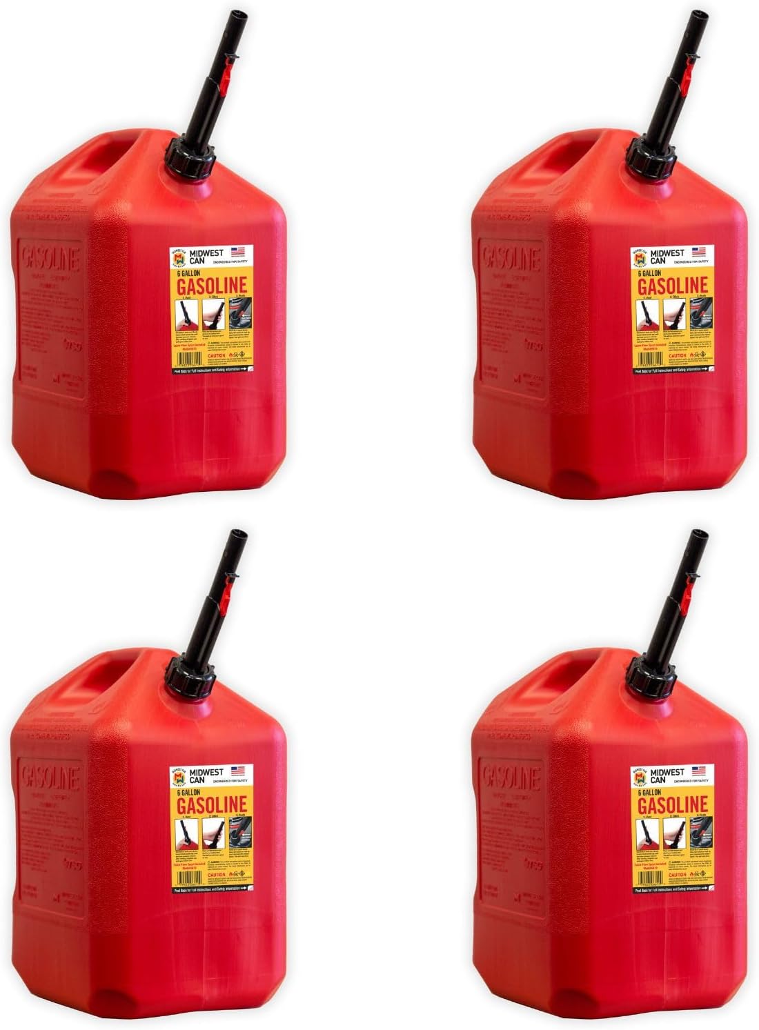 Amazon.com: Midwest Can 1210 Safe-Flo Auto Shut Off 1 Gallon Gas Can ...