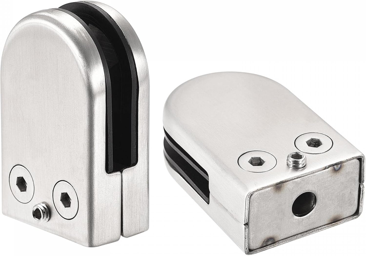 Amazon.com: uxcell Stainless Steel Glass Clamp, 2Pcs Glass Clip Round ...