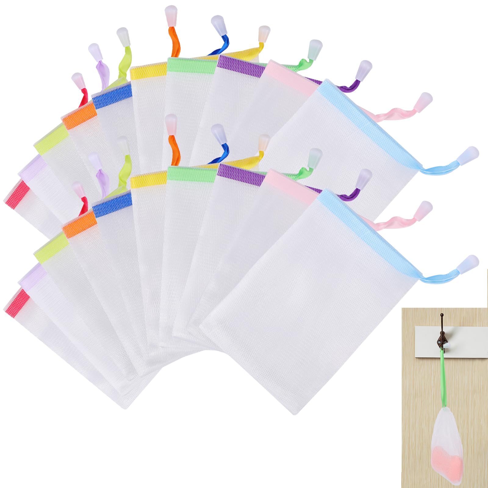 Amazon.com : 20 PCS Exfoliating Mesh Soap Saver Pouch Bag Sack Bubble ...