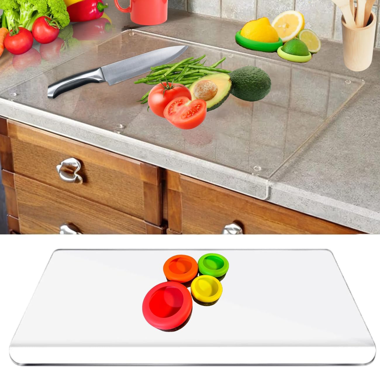 Amazon.com: COOKIA Acrylic Cutting Board for Kitchen Counter 18 x 16 ...
