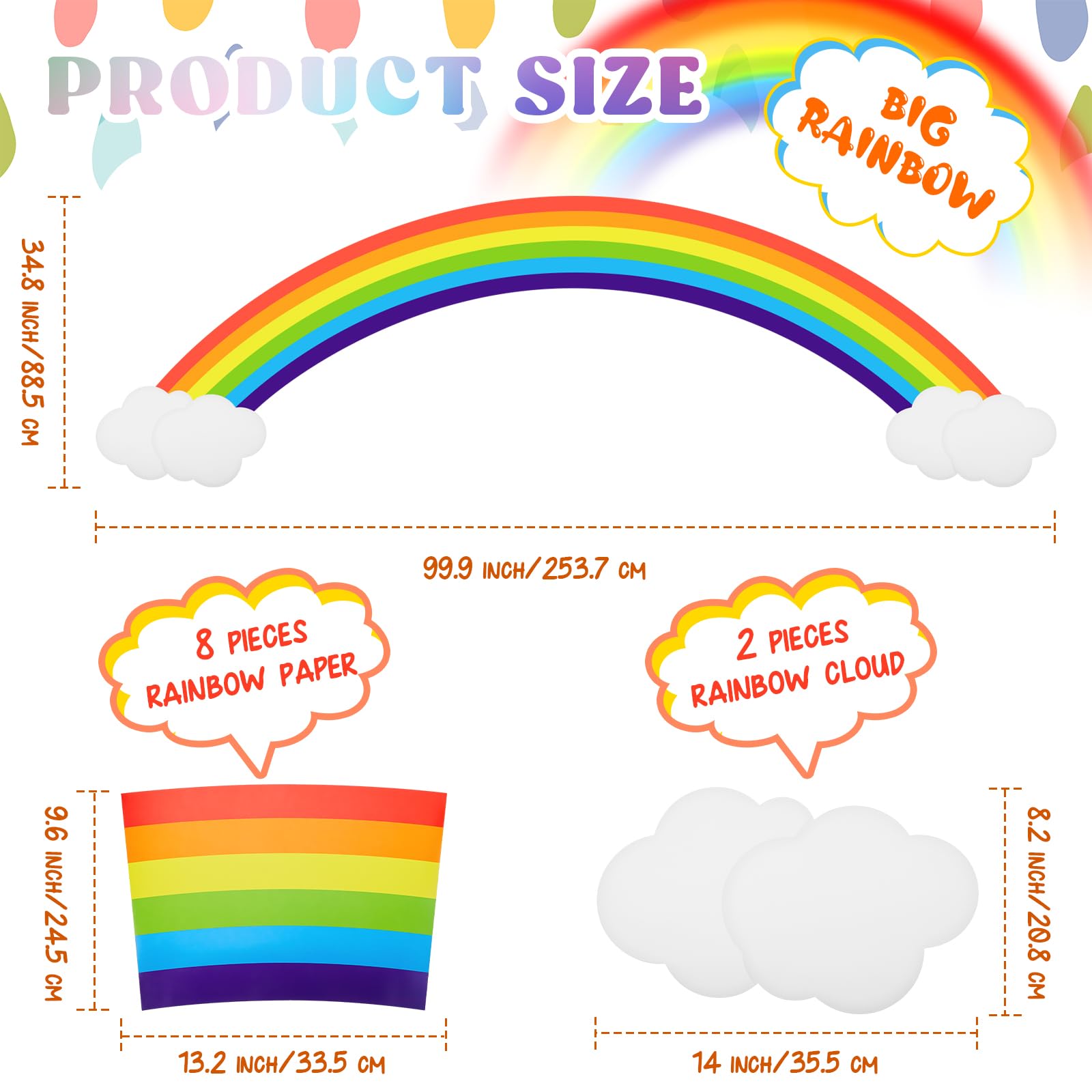 Snapklik.com : 21 Pcs Jumbo Rainbow Cardboard Cutout Rainbow Bulletin ...