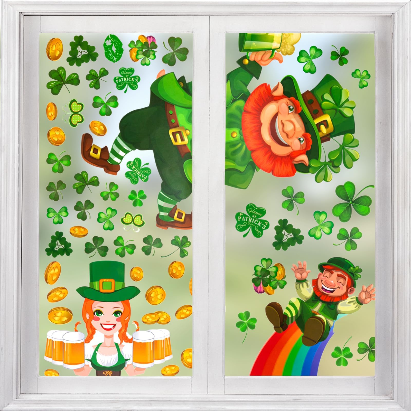 Amazon.com: UNIMEIX St Patricks Day Decoration Window Clings, 9 Sheets ...