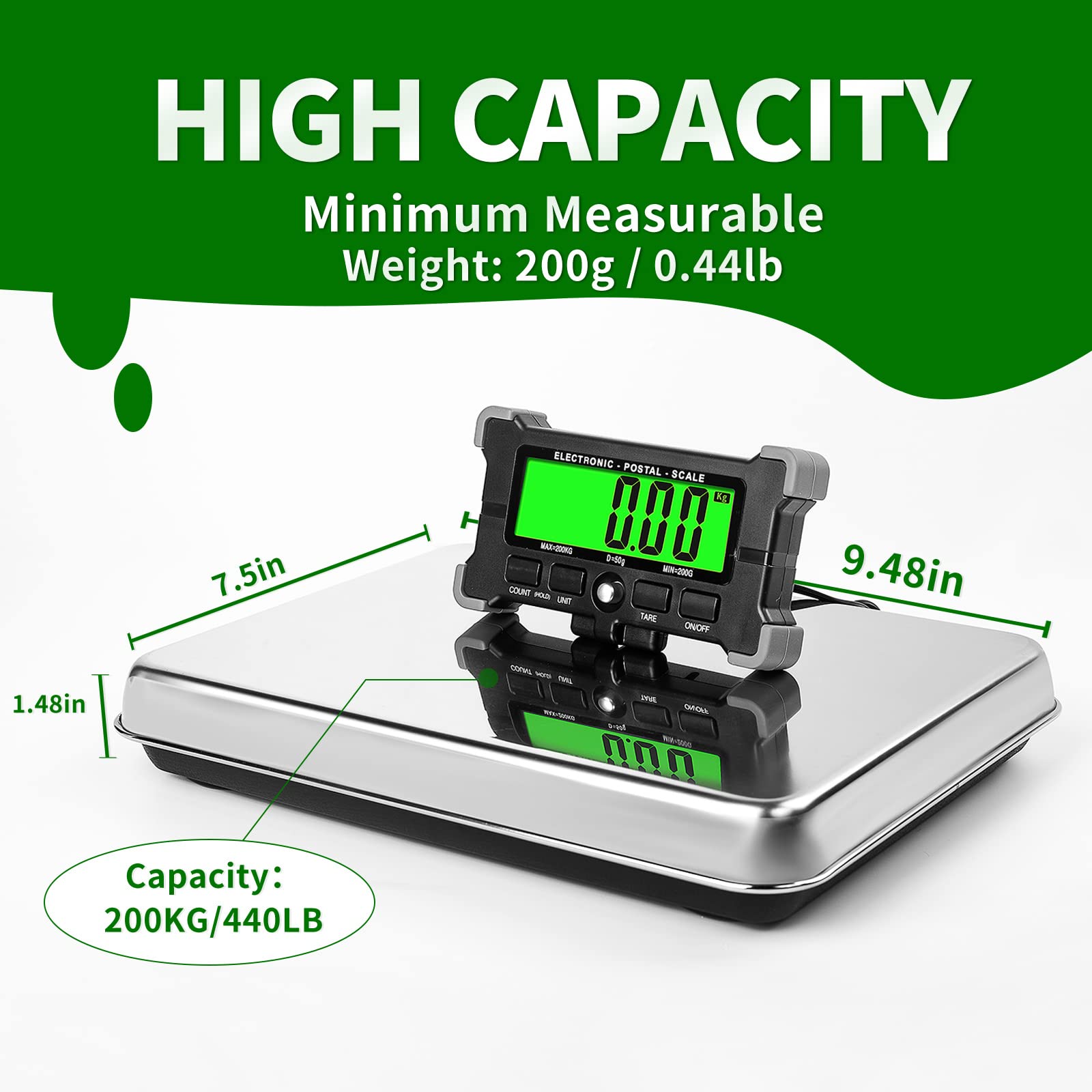 Shipping Scale, Large 440lbs Shipping Postal Scale with High Accuracy ...