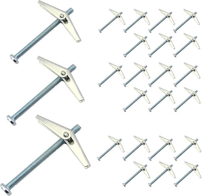Kitchen-dream 24 Pcs Hardware Toggle Bolt and Wing Nut Drywall Anchor ...