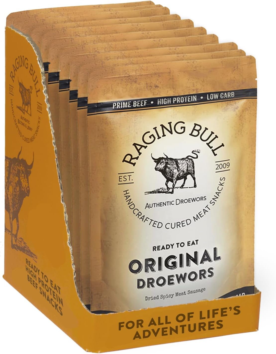 Raging Bull 10 x 50g Droewors Original - Pack - Traditional South ...