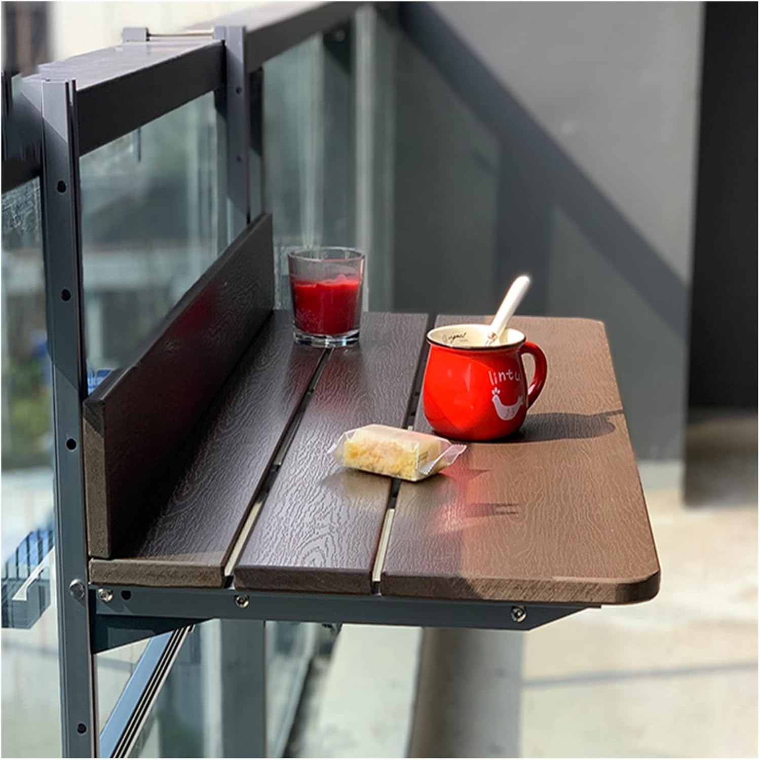 Amazon.com: IBOWZ Balcony Railing Table Balcony Bar Table for Railings ...